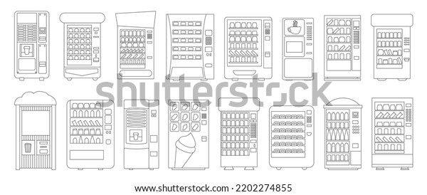Machine Food Isolated Outline Set Icon Stock Vector (Royalty Free ...
