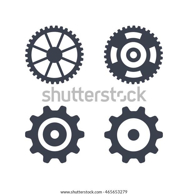 Machine Gear Wheel Vector Icons Isolated Stock Vector (Royalty Free ...