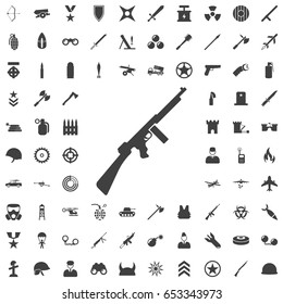 Machine Gun Grey Icon Set Weapon Stock Vector (Royalty Free) 653343973 ...