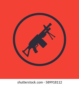 Machine Gun Icon Circle Stock Vector (Royalty Free) 589918112 ...