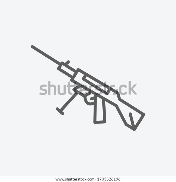 Machine Gun Icon Line Symbol Isolated Stock Vector (Royalty Free ...
