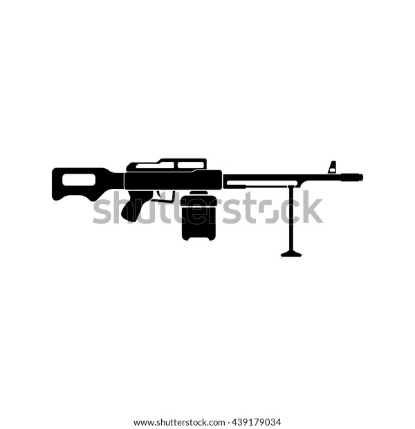 Machine Gun Vector Illustration Black Simple Stock Vector (Royalty Free ...
