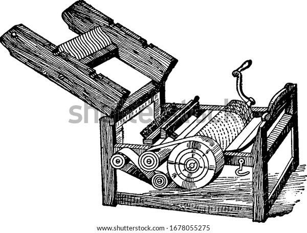 Machine Invented By Eli Whitney Quickly Stock Vector (Royalty Free ...