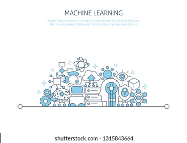 Machine Learning Banner Landing Page Ai: เวกเตอร์สต็อก (ปลอดค่า ...