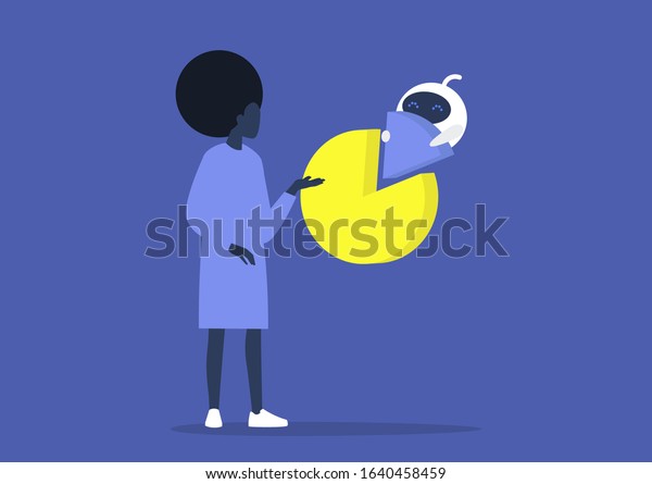 Machine Learning Young Black Female Character: เวกเตอร์สต็อก (ปลอดค่า ...