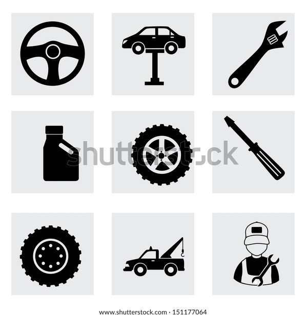 Machine Shop Icons Over White Background Stock Vector (Royalty Free ...