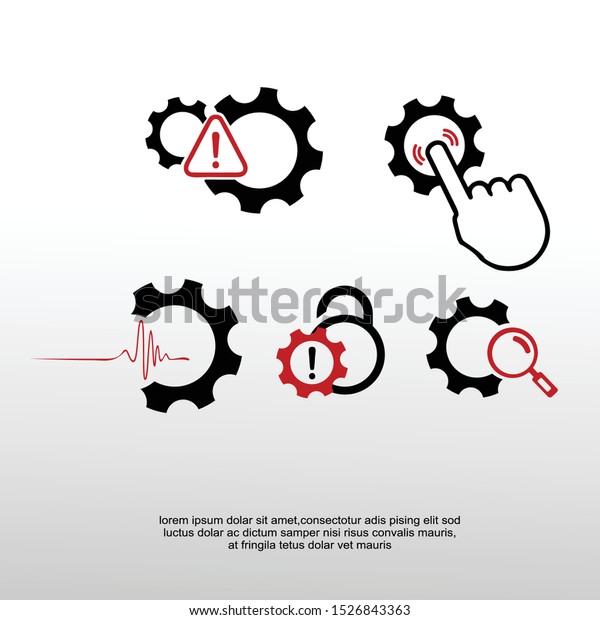 Machine Trouble Icon Set Symbols Emotions Stock Vector (Royalty Free ...