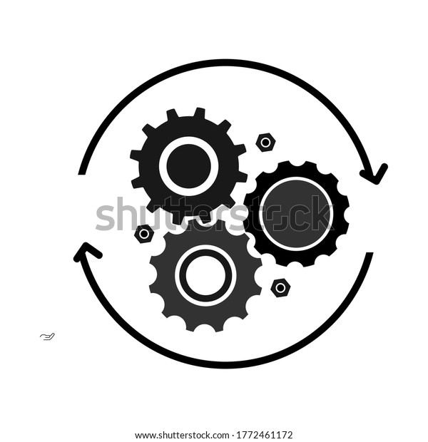 Machine Workflow Illustration Gear Arrows Method Stock Vector (Royalty ...