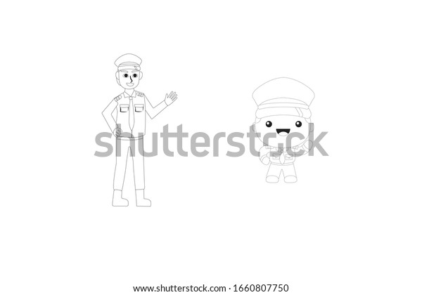 Machinist Occupation Vector Outline Illustration Stock Vector (Royalty ...