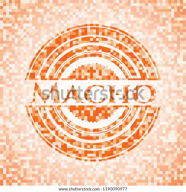 Macho Abstract Orange Mosaic Emblem Background Stock Vector (Royalty ...