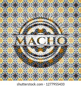 Macho Arabic Emblem Background Arabesque Decoration Stock Vector ...