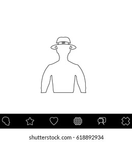 Macho Black Outline Vector Icon Editable Stock Vector (Royalty Free ...
