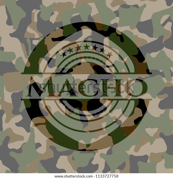 Macho On Camouflage Pattern Stock Vector (Royalty Free) 1133727758 ...