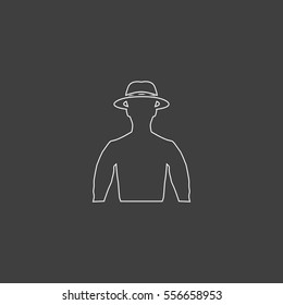 Macho Outline Vector Icon Contour Line Stock Vector (Royalty Free ...