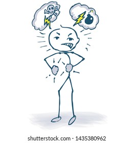 Mad Anger Rage Angry Stick Figure Stock Vector (Royalty Free) 1435380962