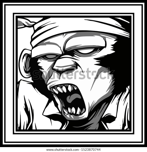 Mad Angry Bad Chimp Ape Monkey Stock Vector (Royalty Free) 1523870744 ...