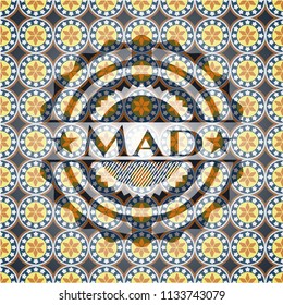 Mad Arabic Emblem Background Arabesque Decoration Stock Vector (Royalty ...