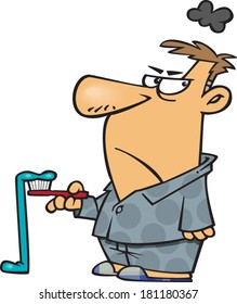 Mad Cartoon Man Toothpaste Falling Off Stock Vector (Royalty Free ...