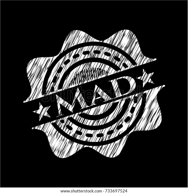 Mad Chalkboard Emblem Written On Blackboard Stock Vector (Royalty Free ...