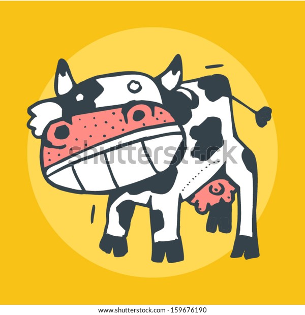 Mad Cow Vector Illustration Stock Vector (Royalty Free) 159676190 ...