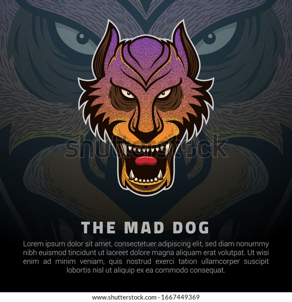 Mad Dog Logo Illustration Stock Vector (Royalty Free) 1667449369 ...