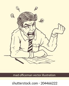 Mad Office Man Vector Illustration Stock Vector (Royalty Free ...