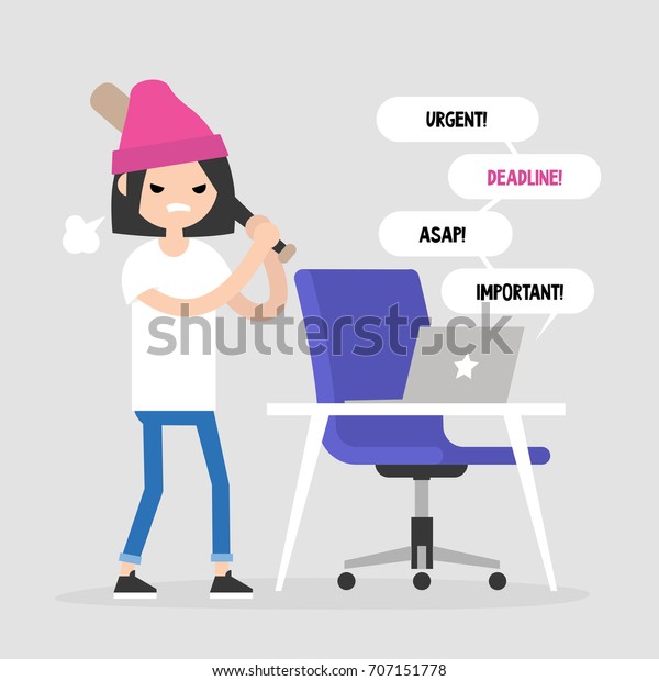 Mad Office Worker Conceptual Illustration Young Stock Vector (Royalty ...