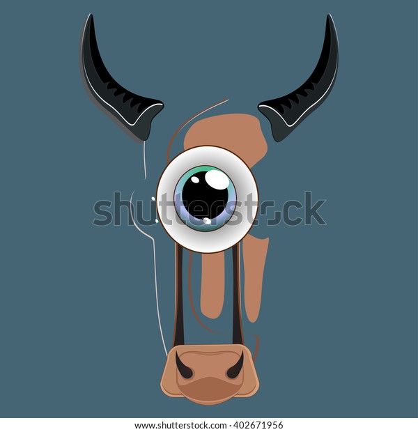 Mad One Eye Cow Stock Vector (Royalty Free) 402671956 | Shutterstock