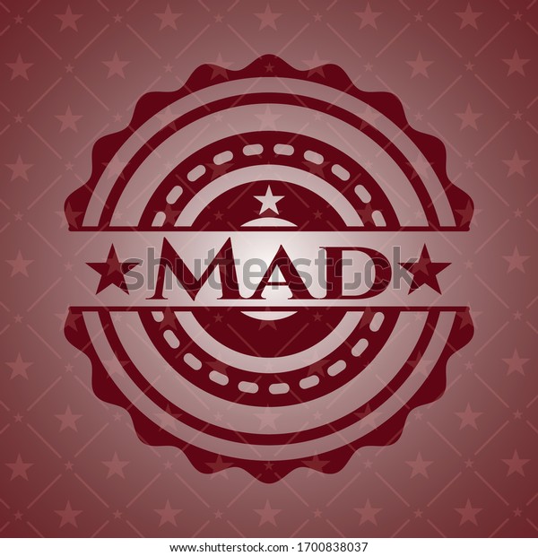 Mad Red Emblem Retro Vector Illustration Stock Vector (Royalty Free ...