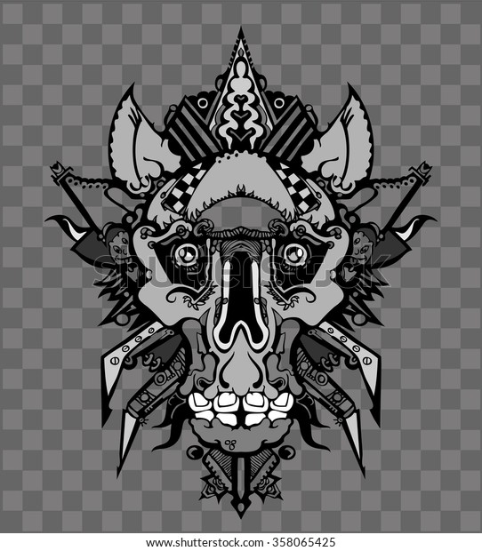 Mad Skull Abstraction Skull Art Evil Stock Vector (Royalty Free ...