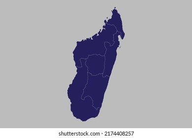 Madagascar Map Vector Blue Color Isolated Stock Vector (Royalty Free ...