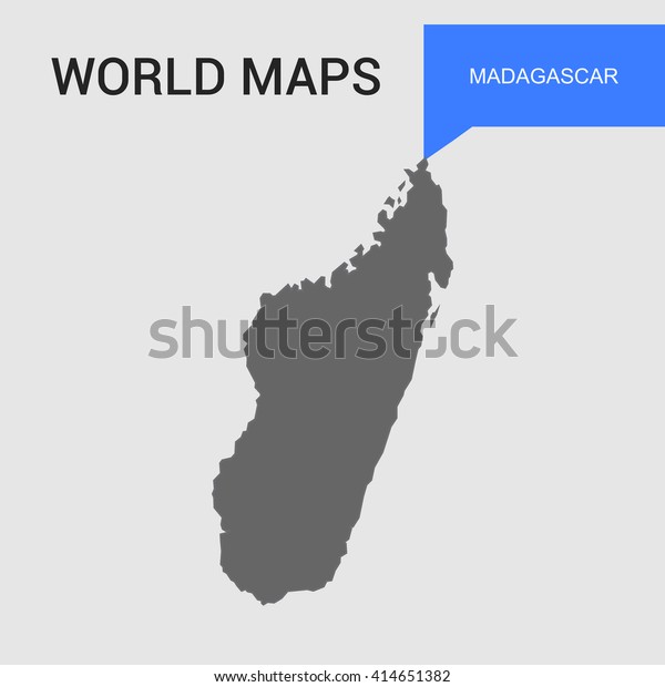 Madagascar Map Vector Country Border Map Stock Vector (Royalty Free ...