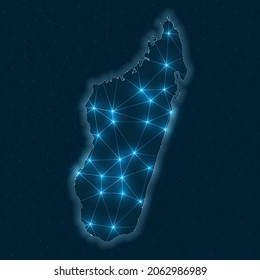 Madagascar Network Map Abstract Geometric Map Stock Vector (Royalty ...