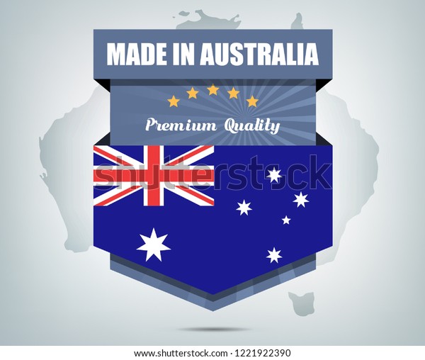 Made Australia Tag Design Map Stock Vector (Royalty Free) 1221922390 ...