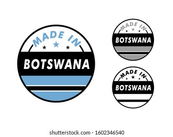 Made Botswana Botswana Flag Label Stickers Stock Vector (Royalty Free ...