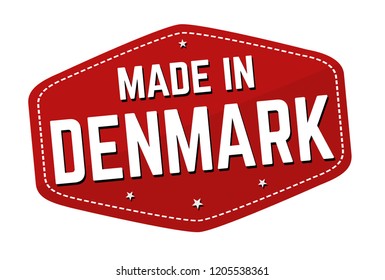Made Denmark Label Sticker On White Stock Vector (Royalty Free ...