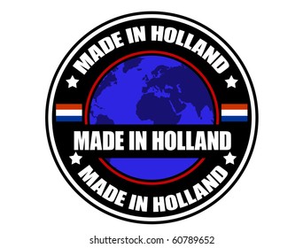 Made Holland Label Vector Illustration Stock Vector (Royalty Free ...