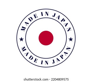 Made Japan Circle Label Japan Flag Stock Vector (Royalty Free ...