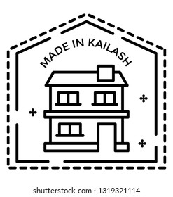 Made Kailash Line Vector Stamp Icon Stock Vector (Royalty Free ...