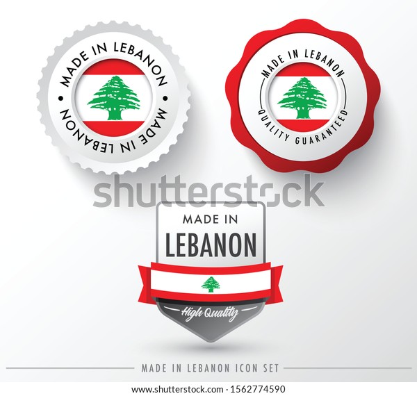 Made Lebanon Icon Set Isolated On Stock Vector (Royalty Free) 1562774590