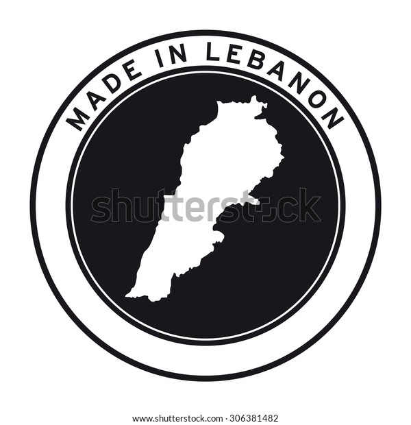 Made Lebanon Vector Logo Sticker Button Stock Vector (Royalty Free ...
