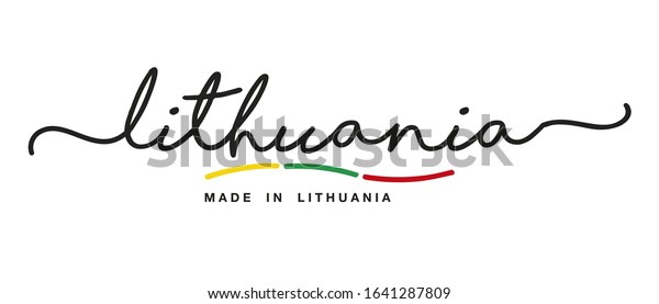 Made Lithuania Handwritten Calligraphic Lettering Logo Stock Vector ...