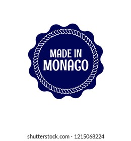 Made Monaco Emblem Label Badge Vintage Stock Vector (Royalty Free ...