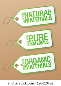 Made Natural Pure Materials Labels Collection Stock Vector (Royalty ...