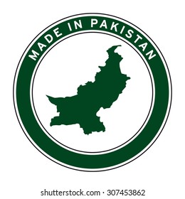 Made Pakistan Vector Logo Sticker Button Stock Vector (Royalty Free ...