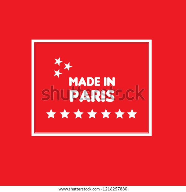 Made Paris Emblem Label Badge Vintage Stock Vector (Royalty Free ...