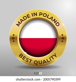 Made Poland Label Logo Stamp Best Stock Vector (Royalty Free ...