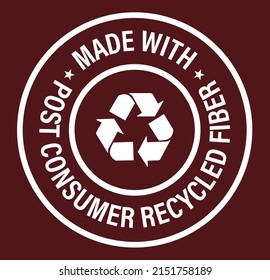 Made Post Consumer Recycled Fiber Vector Stock Vector (Royalty Free ...