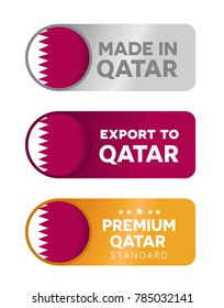 Made Qatar Label Flyer Sign Symbol Stock Vector (Royalty Free ...