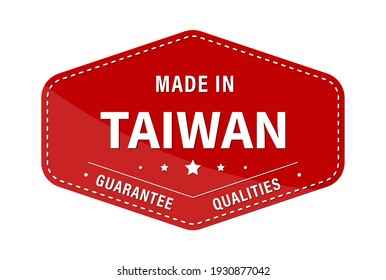 Made Taiwan Guarantee Quality Label Sticker Stock Vector (Royalty Free ...